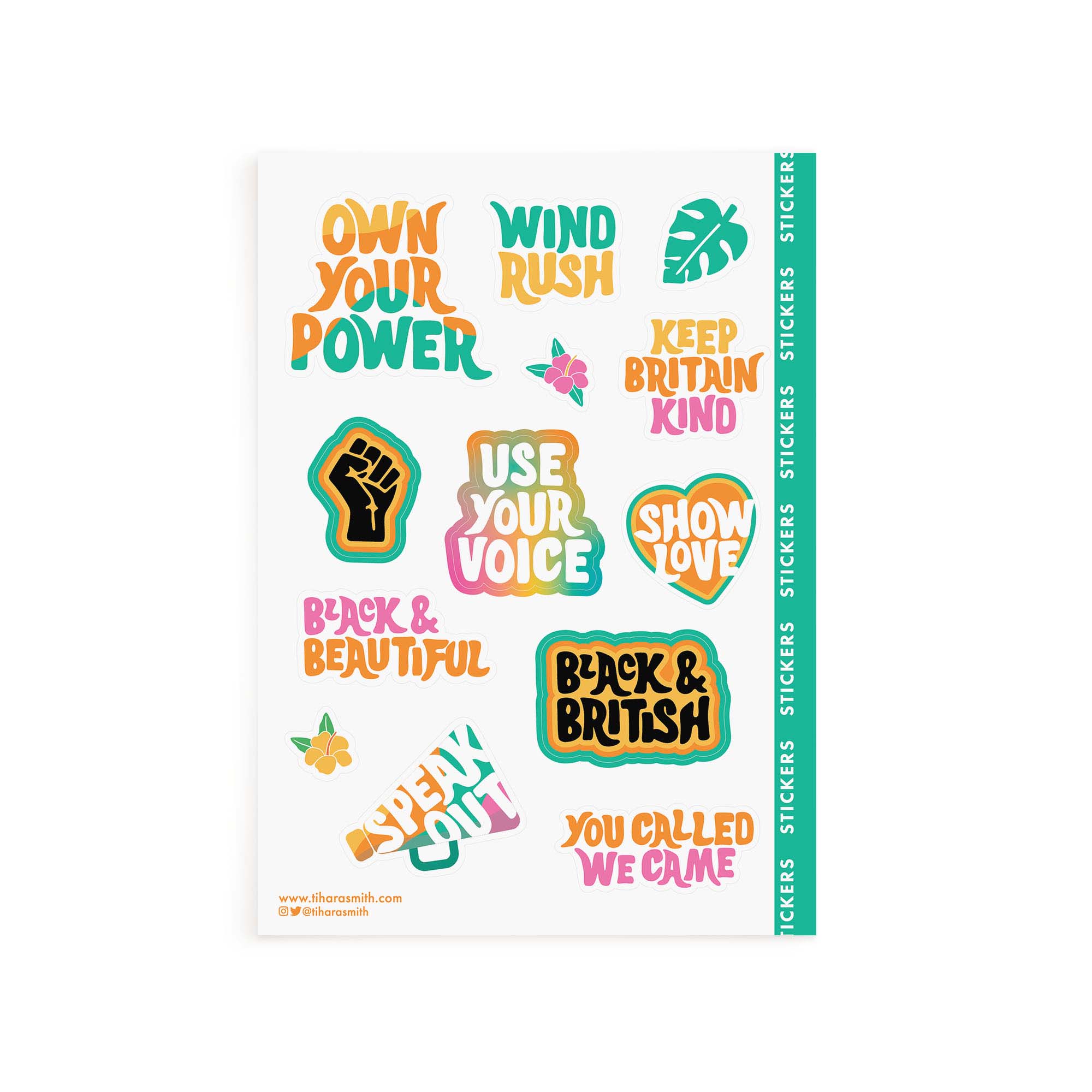 Own Your Power Sticker Sheet - Tropical Stickers for Journal – Tihara Smith