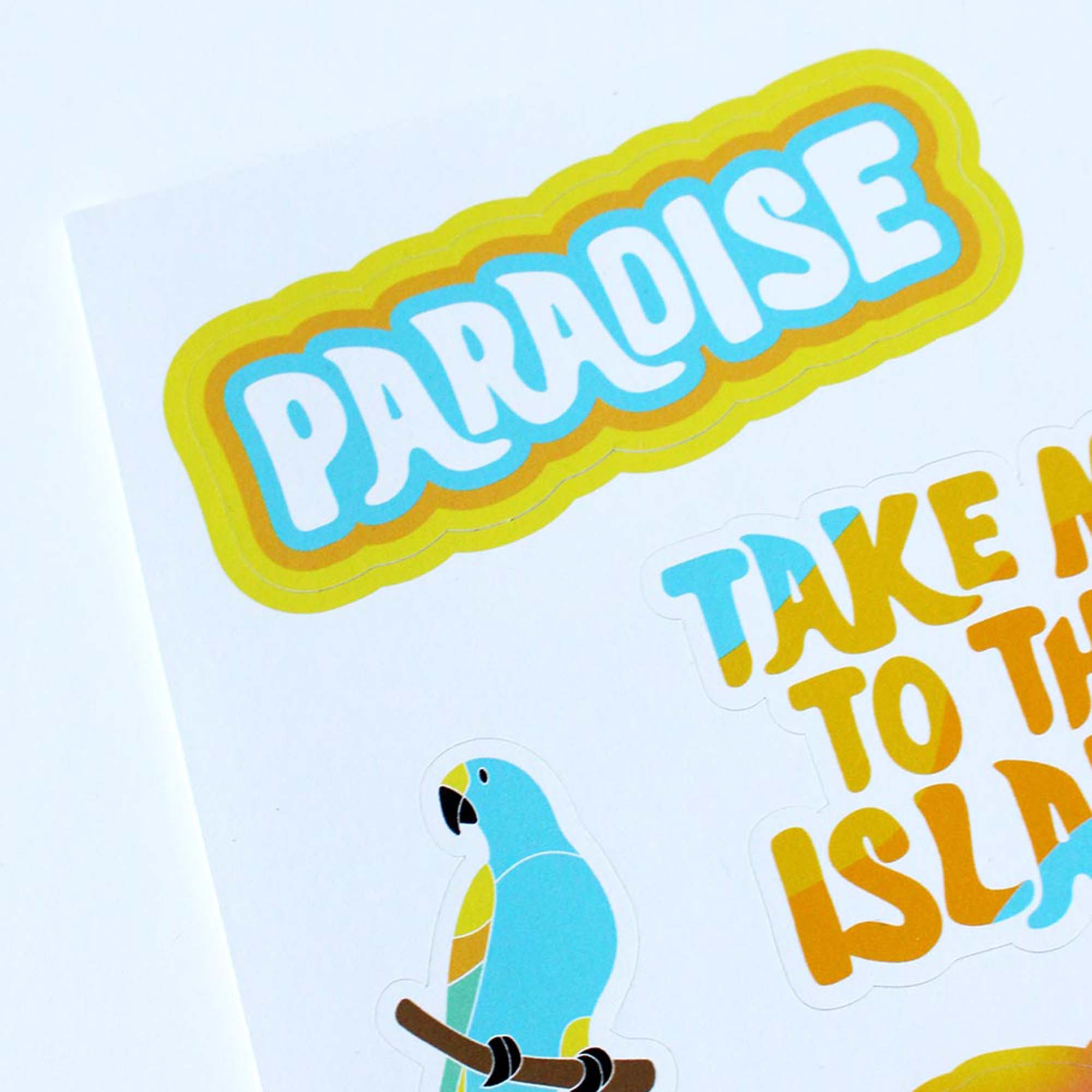 Caribbean Paradise Sticker Sheet - Tropical Stickers for Journal ...